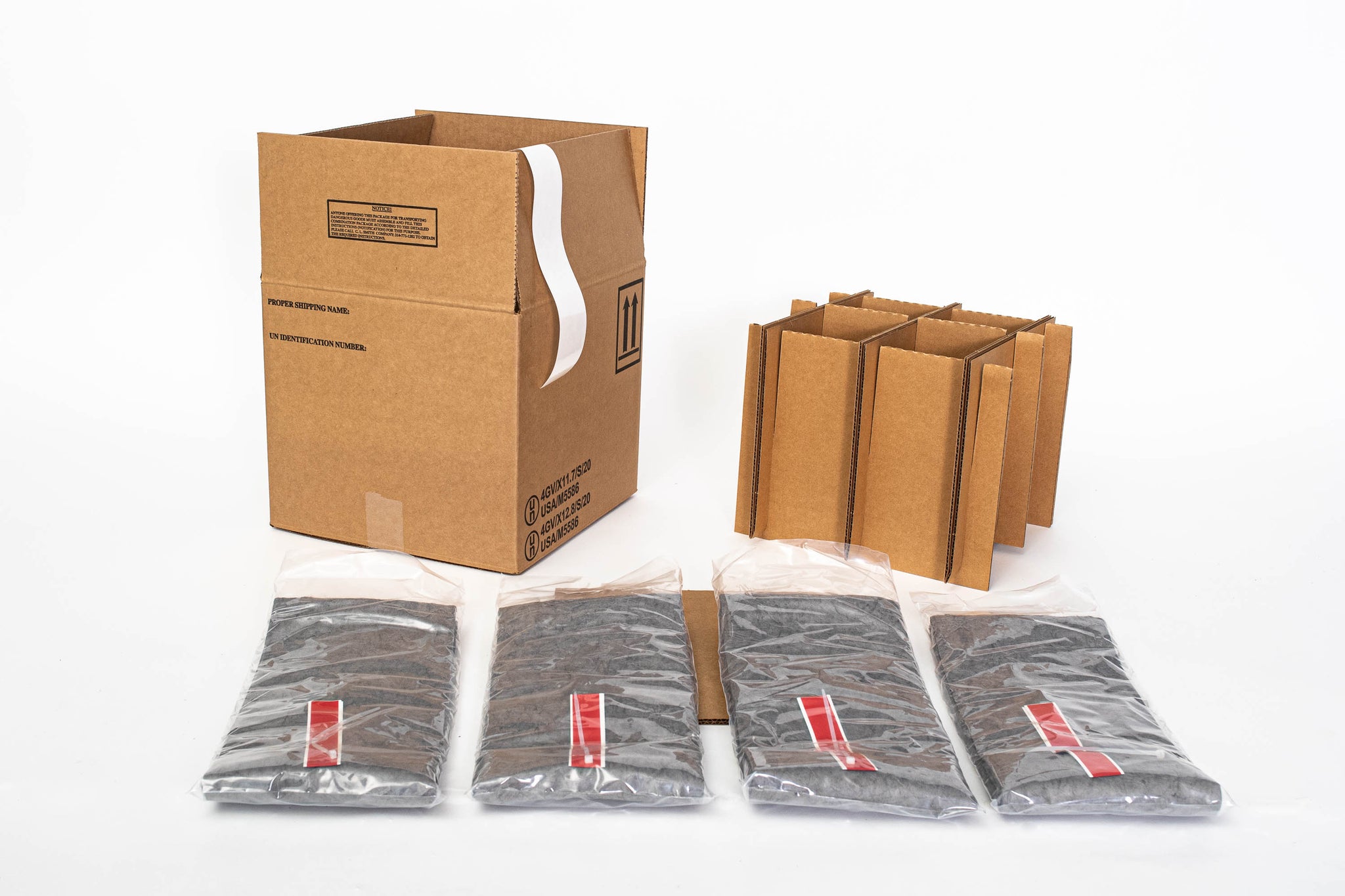 UN4GV 4-in 1 Liter/32oz (or less) Absorbent Bag Packaging Kit – C.L. Smith